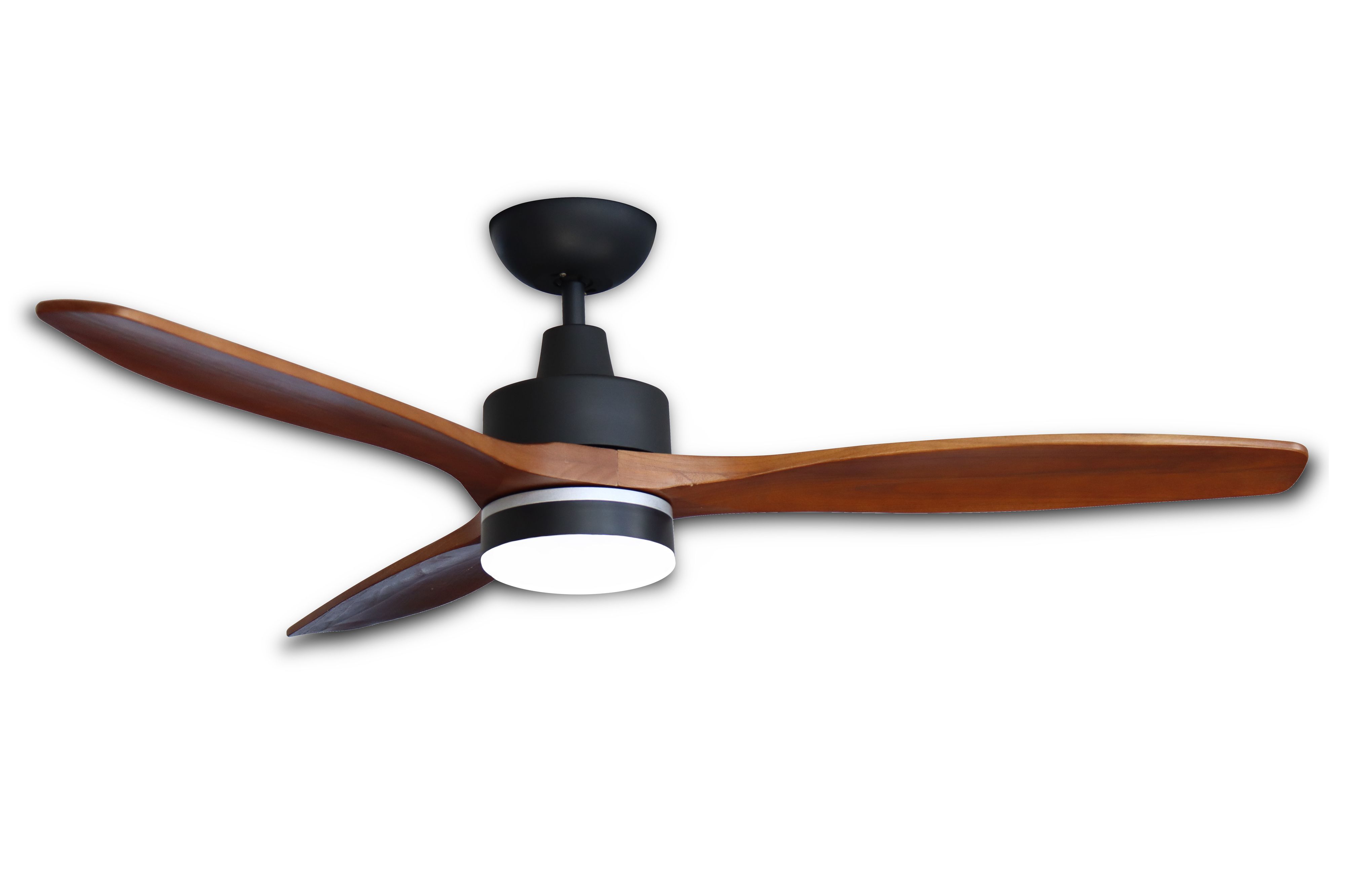 SPITFIRE Brown dark bronze ceiling fan with natural wood blades by ...